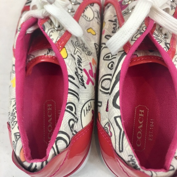 Coach | Shoes | Coach Pink Poppy Barrett Sneakers Size 6b | Poshmark